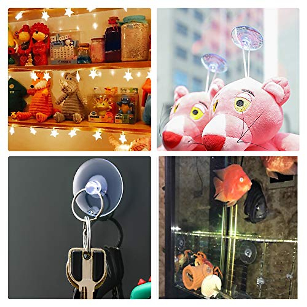 SAVITA 20Pcs 5cm/2 Inches Clear Suction Cups Without Hooks Bathroom Kitchen Suction Cup for Home Decoration and Organization