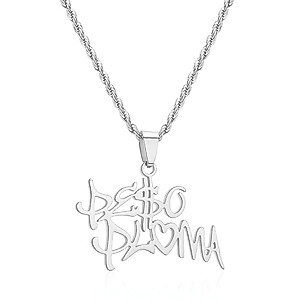 Holy rose Rapper Necklace with Rope Chain Merch Outfit Signature Neckace for Men women Gift for Fans(wihte)