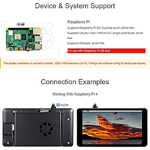waveshare 5.5inch Capacitive Touch AMOLED Display Compatoble with Raspberry Pi 4B Comes with Protection Case 1080×1920 Resolution HDMI Toughened Glass Panel