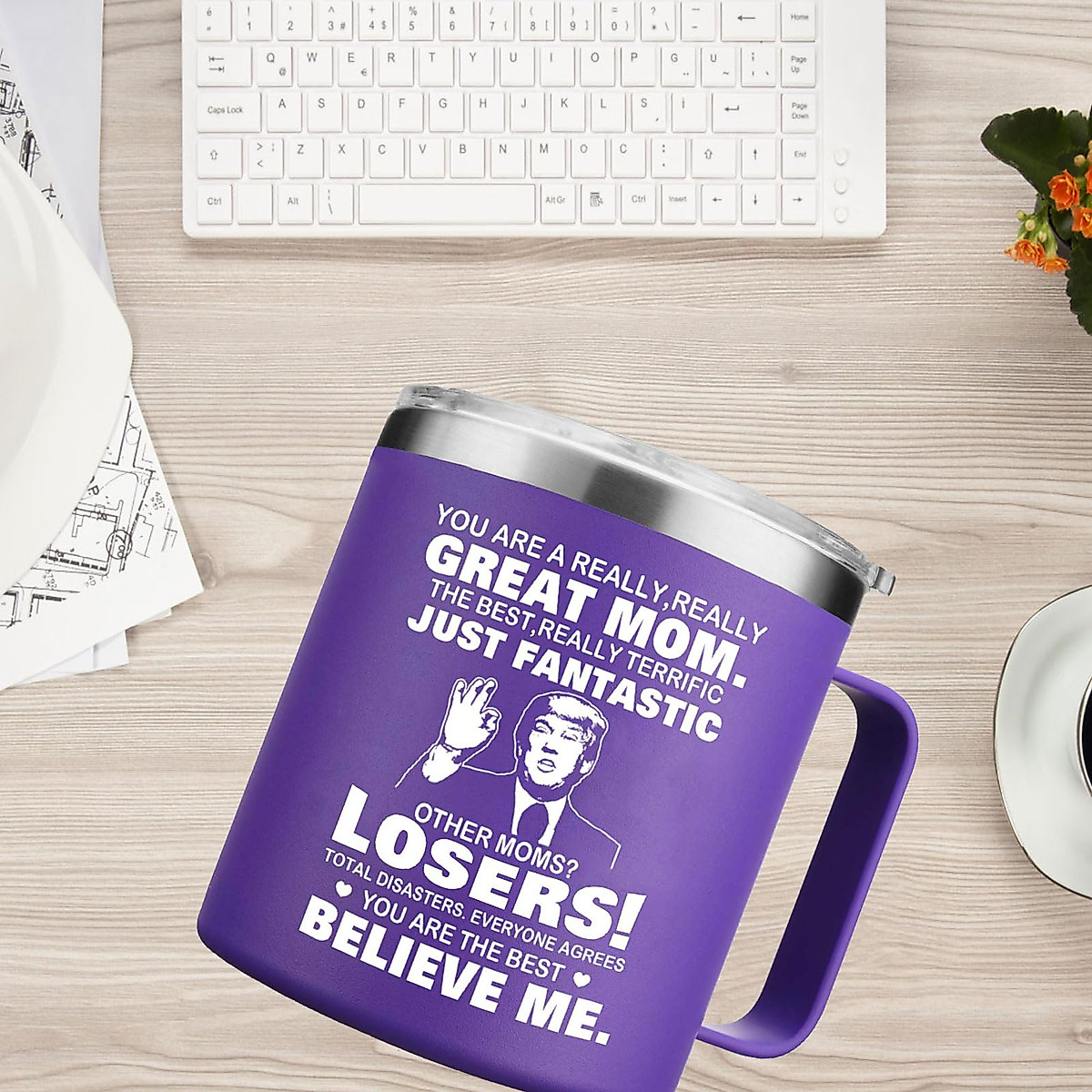 Abledn Christmas Gifts for Mom, Women, Wife - You're A Really Great Mom Coffee Mug - Christmas Gifts for Mom Women Wife, Mother Birthday Gifts for Mom from Daughter Son (14OZ Purple)