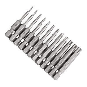 Impact Driver Allen Bits + Torx Bits Set Quick Change 1/4" Hex Shank Hex Head Torks Allen Wrench Quick Release Hex Key Power Drill Drive Star Bits 2 Inch Long Quick Connect Impact Ready - 20pc Set