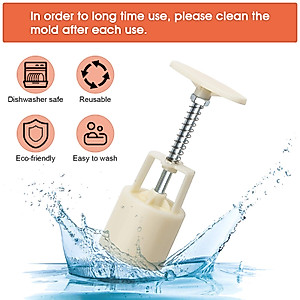 Moon Cake Mould 50g, Luxiv 12 PCS Pattern Hand-Pressure Mooncake Molds for Mid-Autumn DIY Pastry Tool 2 Sets with 6pcs Round Flower Mooncake Mode and 6 Pcs Square Pattern Mooncake Mould (White, 50g)