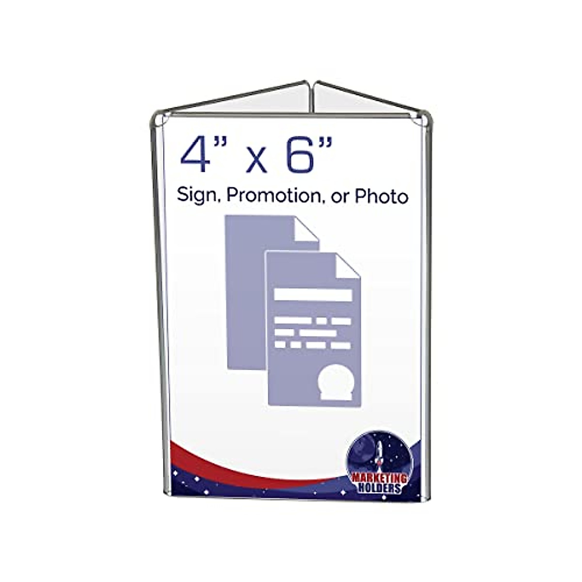 10 Pack Sign Holder Multi Sided 4 x 6 Inch Clear Acrylic Counter Signage Display Accommodates 3 Images for Bars Restaurants and Nightclubs by Marketing Holders