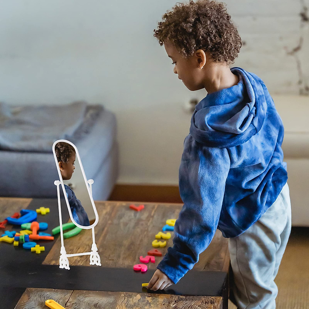 ARTIBETTER 2 Sets Miniature Standing Dressing Mirror Miniatures Dolls House Mirror for Dollhouse DIY Craft Bedroom Furniture