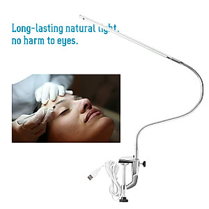 Desk Lamp with Clamp,Desk Lamp Clip on Lamp,LED Eye-Caring Desk Lamp with USB Rechargeable Reading Lights,Task Table Lamps,Foldable Bed Lamp,360° Swivel Desk Lamp for Manicure,Reading,Tattoo Light