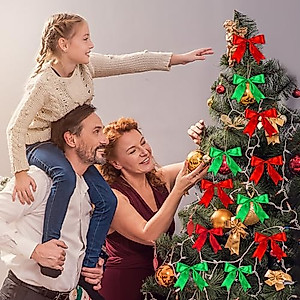 2 Rolls Christmas Ribbon 1 Inch X 50 Yards Red and Green Satin Ribbon Double Faced Polyester Holiday Ribbons for Gift Wrapping Wedding Decor