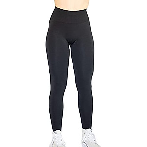 AUROLA Workout Leggings for Women Seamless Scrunch Tights Tummy Control Gym Fitness Girl Sport Active Yoga Pants (L, Black)