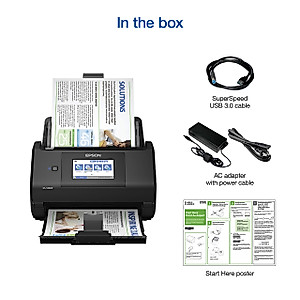 Epson Workforce ES-580W Wireless Color Duplex Desktop Document Scanner for PC and Mac with 100-sheet Auto Document Feeder (ADF) and Intuitive 4.3" Touchscreen. Full 1-Year Limited Warranty (Renewed)