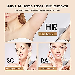 Permanent IPL Hair Removal Device, Painless Laser Hair Removal with Ice Cooling System for Women Men, 3 IN 1 More Than A Hair Removal Device, 9 Levels, 2 Modes, 999900 Flashes IPL Hair Remover Machine
