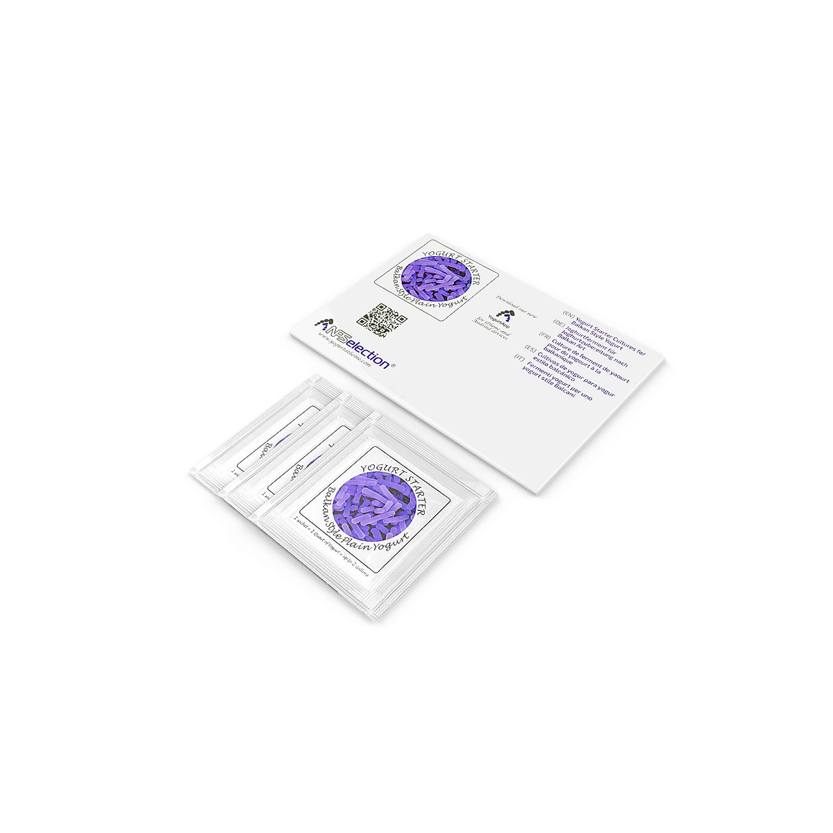 Yogurt Starter Cultures - Pack of 3 Freeze-dried Culture Sachets for Balkan Style Plain Yogurt