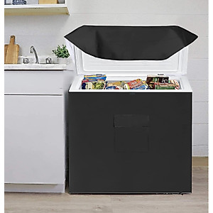 Dalema Chest Freezer Cover Waterproof,Deep Freezer Covers for Outside,Outdoor Chest Freezer Covers for Outside 5.0 Cubic Feet Freezer,Top with Zipper to Open(28"L x 23"W x 34"H,Black).