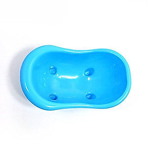 UEETEK Pet Bathtub Bathroom,Small Animal Mice Bathtub Bath Basin for Rat Hamster (Blue)