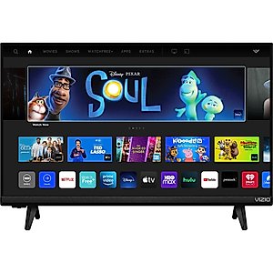 VIZIO 24-inch D-Series Full HD 1080p Smart TV with Apple AirPlay and Chromecast Built-in, Screen Mirroring for Second Screens, & 150+ Free Channels, D24f4-J01, 2021 Model Black 24 inches (Renewed)