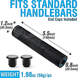Marque BMX MTB Handlebar Grips - Flangeless Grips (Black)
