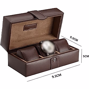 Watch Holder Leather Watch Box 3 Slot Travel Watches Storage Case Holder Jewelry Organizer Pouch Elegant Portable Watch Organizer (Color : Black2) (Red)