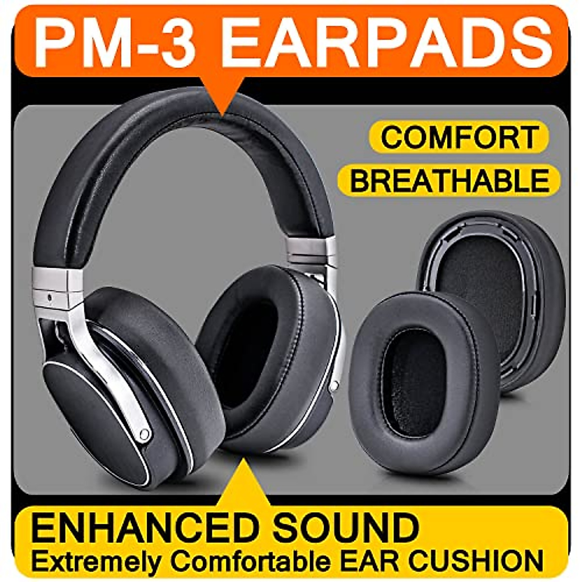 Sixsop PM-3 Earpads Compatible with Oppo PM-3 PM3 PM 3 Headphones Replacement Ear Pads/Ear Cushion/Ear Cups
