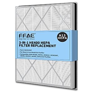 1 Pack HE401 Filter Replacement for Shark Air Purifier 4, HE401 HE402 HE405 HE400 Filter with Pre-Filter, Activated Carbon Filter and H13 True HEPA Filter