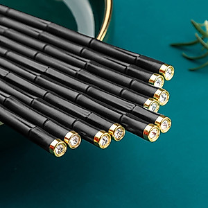 5 Pairs Creative Metal Chopstick Chop Sticks，Japanese Korea Reusable Metal Chopsticks for Dishwasher Safe