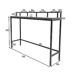 Yusong 47" Long Sofa Table, Narrow Console Table Behind Couch, Tall Bar Tables Enterway Table, Small Skinny Foyer Table for Living Room Home Office Bar, Grey