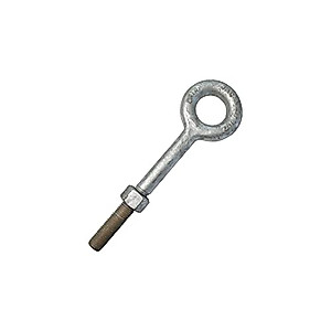 Steel Eyebolt, Not For Lifting, Galvanized Finish, 12" Length, Threads, Imported