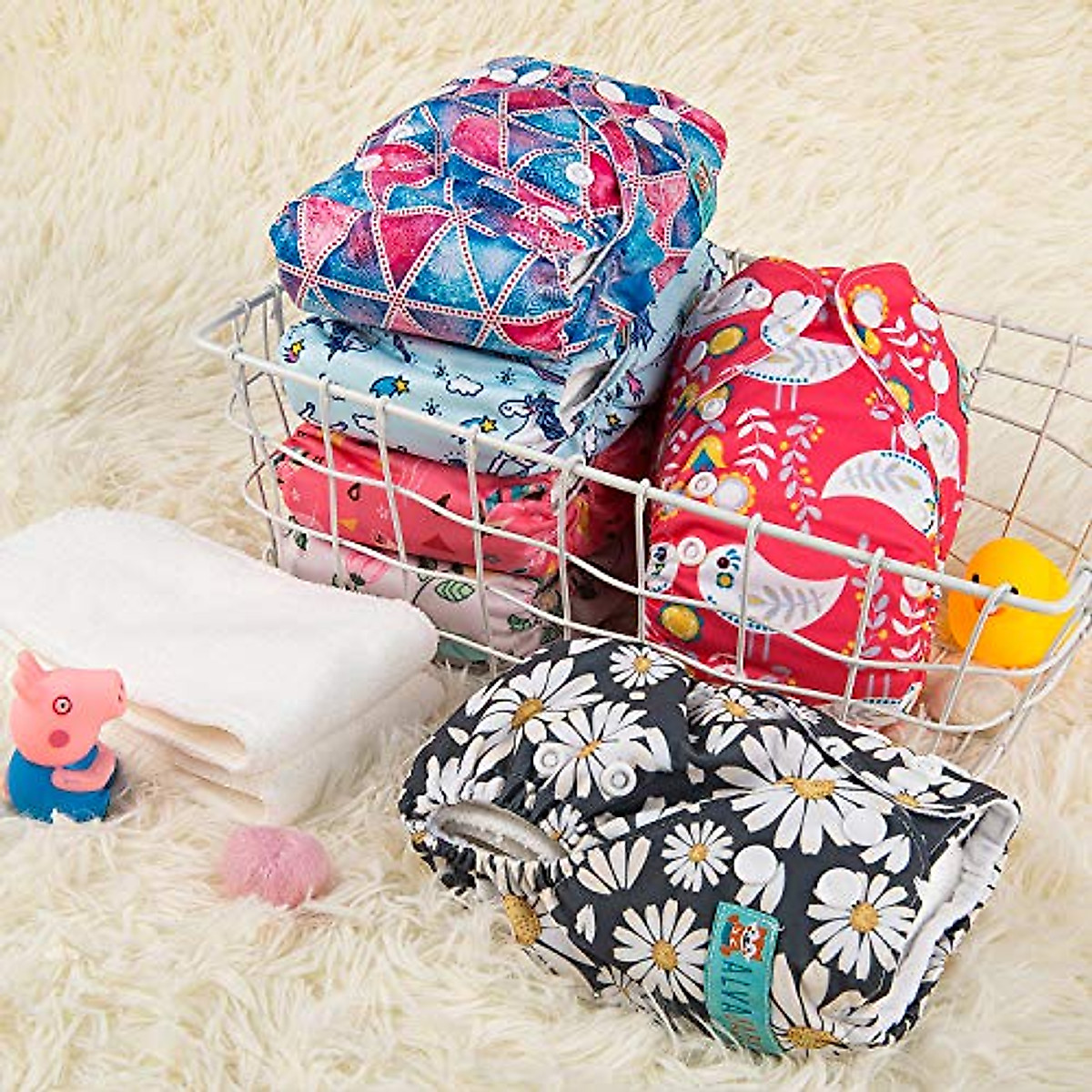 ALVABABY Baby Pocket Newborn for Less Than 12pounds Baby Snaps Cloth Diapers Nappy 6pcs with 12 Inserts 6SVB09