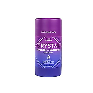 Crystal Magnesium Solid Stick Natural Deodorant, Non-Irritating Aluminum Free Deodorant for Men or Women, Safely and Effectively Fights Odor, Lavender + Rosemary, 2.5 oz