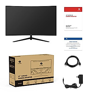 Z-Edge UG32P 32-inch Curved Gaming Monitor 16:9 1920x1080 240Hz 1ms Frameless LED Gaming Monitor, AMD Freesync Premium Display Port HDMI Built-in Speakers