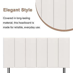 HAOBO Home Upholstered Headboard Foldable King Size Headboards Eastern King/California King Faux Leather Panel with Height Adjustments-White