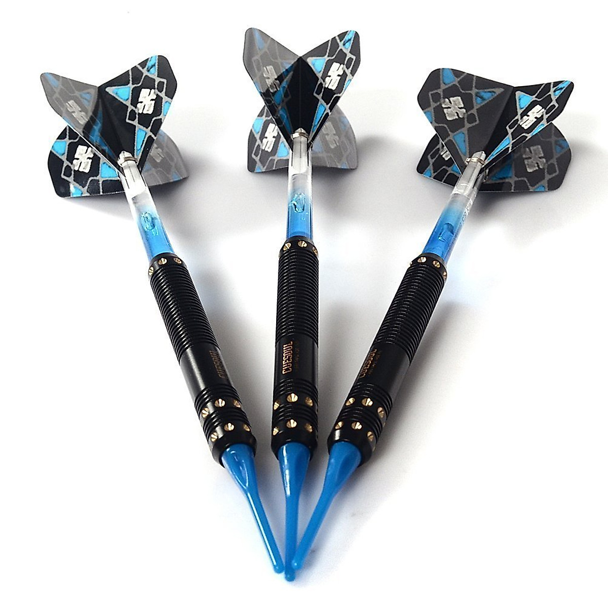 CUESOUL 16 Grams Soft Tip Darts Set with Dart Case - Brass Barrels