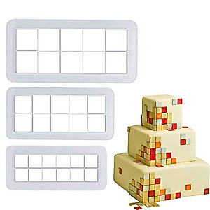 Mity Rain Square Cookie Cutter - Geometric Multicutter-Square Cake Fondant Cutter - 3 Size,Square Biscuit Cutters,Novel Creative Cake Decorating