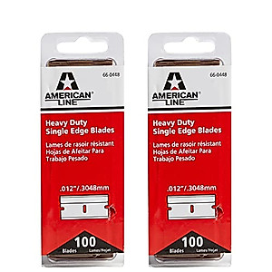 American Line Single Edge Razor Blades - 200-Blades - 0.012" Heavy Duty High Carbon Steel for Extra Durability and Long Life