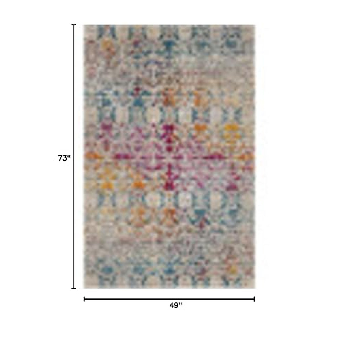 Unique Loom Charm Collection Abstract, Bohemian, Distressed, Modern, Dark Colors Area Rug, 4' 0" x 6' 0", Multi/Ivory