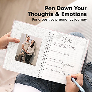 Pregnancy Journal, Pregnancy Announcements - 80 Pages Hard Cover Pregnancy Book For Mom To Be Gift - Pregnancy Gifts For New Moms - First Time Expecting Mom Gift - Baby Album And Memory Book (Blush)