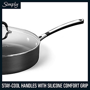 Calphalon 10-Piece Pots and Pans Set, Nonstick Kitchen Cookware with Stay-Cool Stainless Steel Handles, Black