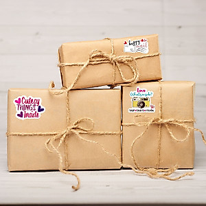 Wailozco Thank You Stickers, 500 Labels Per Roll, Handmade Stickers for Small Business, Online Retailers, Holiday Season Decorations