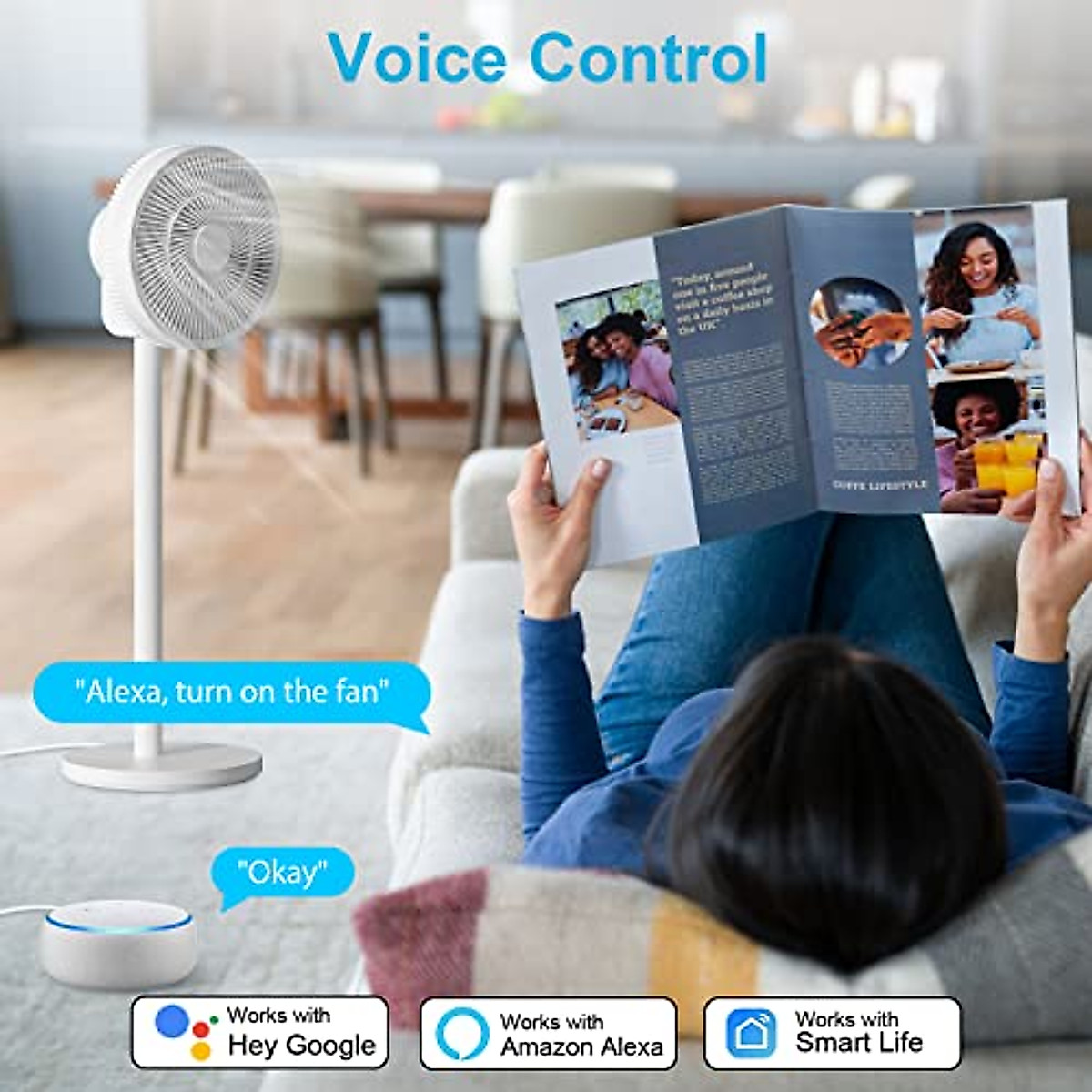 EIGHTREE Smart Plug, Smart Home WiFi Outlet Compatible with Alexa & Google Home, Alexa Smart Socket with Remote Control & Timer Function, 2.4GHz WiFi Only