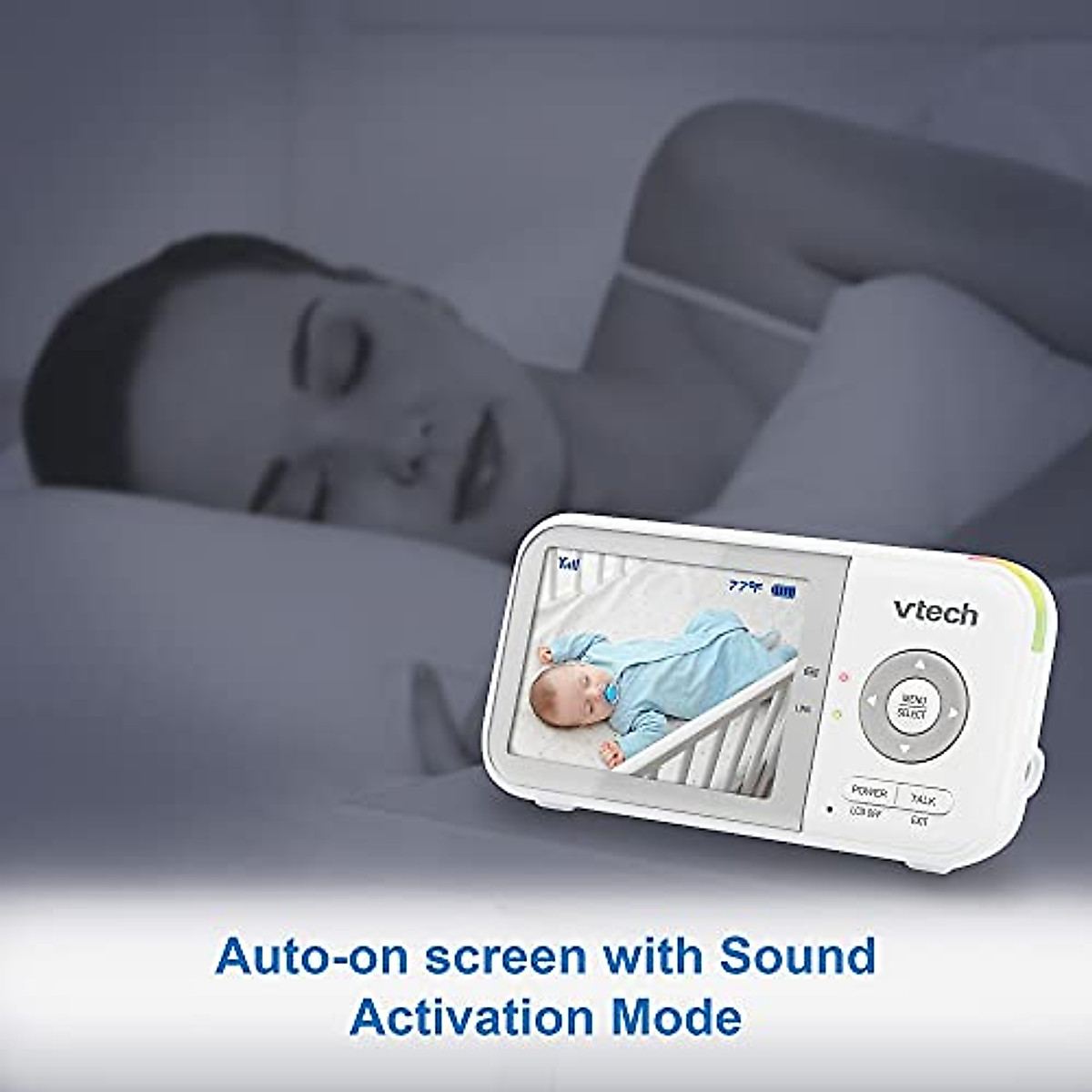 VTech VM923 Baby Monitor, 2.8” Screen, Pan-Tilt-Zoom, 1000ft Long Range, Night Vision, 2-Way Audio, Temperature Sensor, Lullabies, Secure Transmission No WiFi