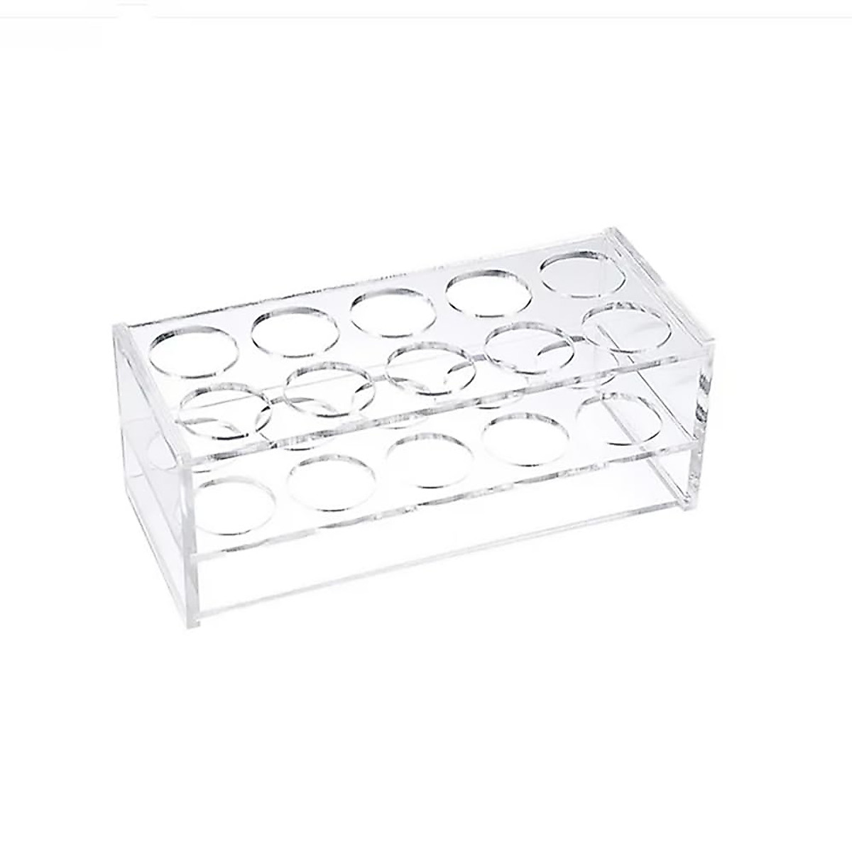 BIPEE 12 Sockets Clear Acrylic Test Tube Rack fit for 10ml, 25ml, 50ml, 100ml Test Tube (12 Hold 10ml)
