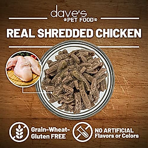 Dave's Pet Food Grain Free Wet Cat Food (Shredded Chicken in Gravy), Made in Canada Naturally Healthy Canned Cat Food, Added Vitamins & Minerals, Wheat & Gluten-Free, GMO-Free, 5.5 oz (Case of 24)