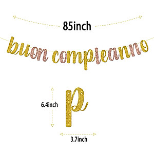 Buon Compleanno Banner - Italian Happy Birthday Sign, Italian Themed Birthday Party Decoration Supplies