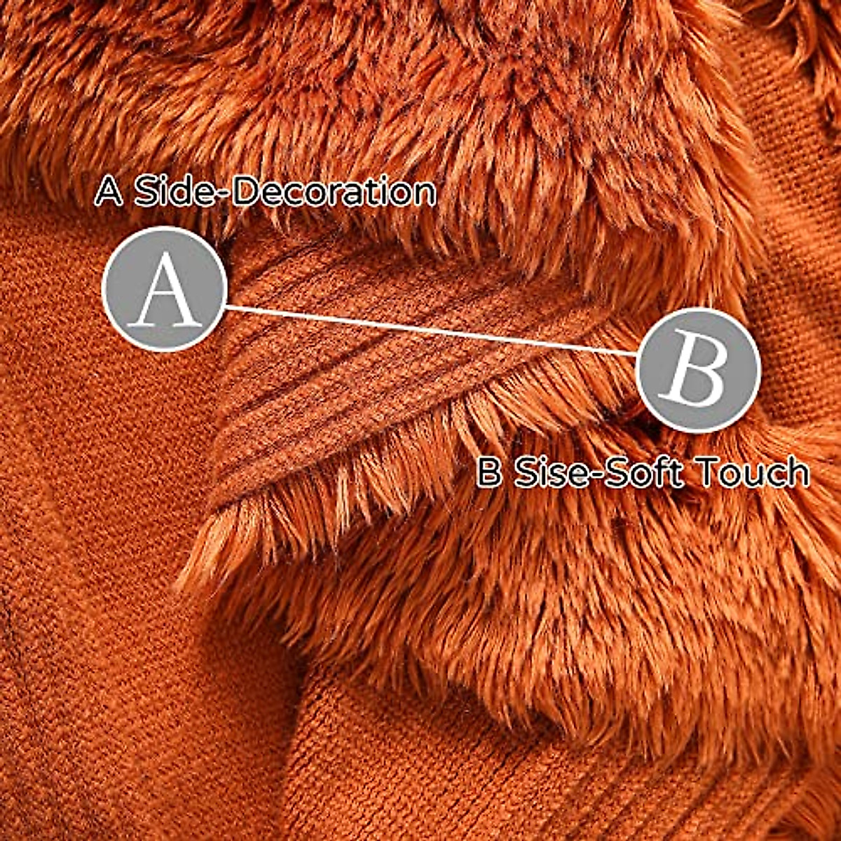 Blagic Extra Soft Throw Blanket for Couch-Lightweight Cozy Blankets and Throws for Bed & Sofa, Decorative Fuzzy Throw Blanket with Tassels(Orange Rust,50 x 60 in)