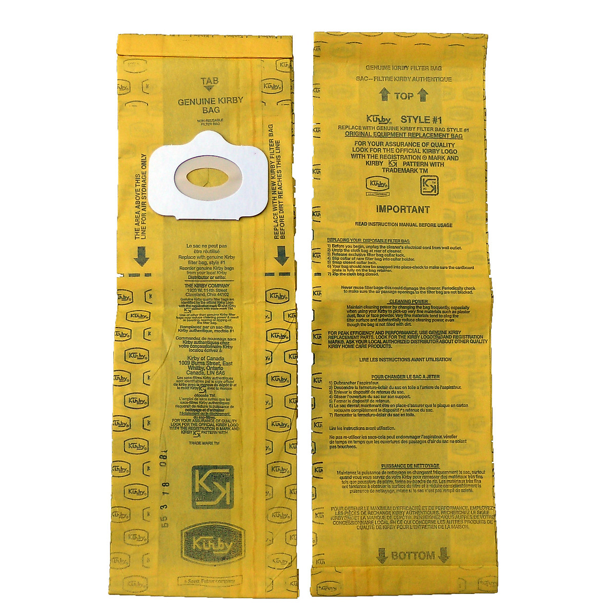 Kirby 190679S Paper Vacuum Filter Bags 3 Included