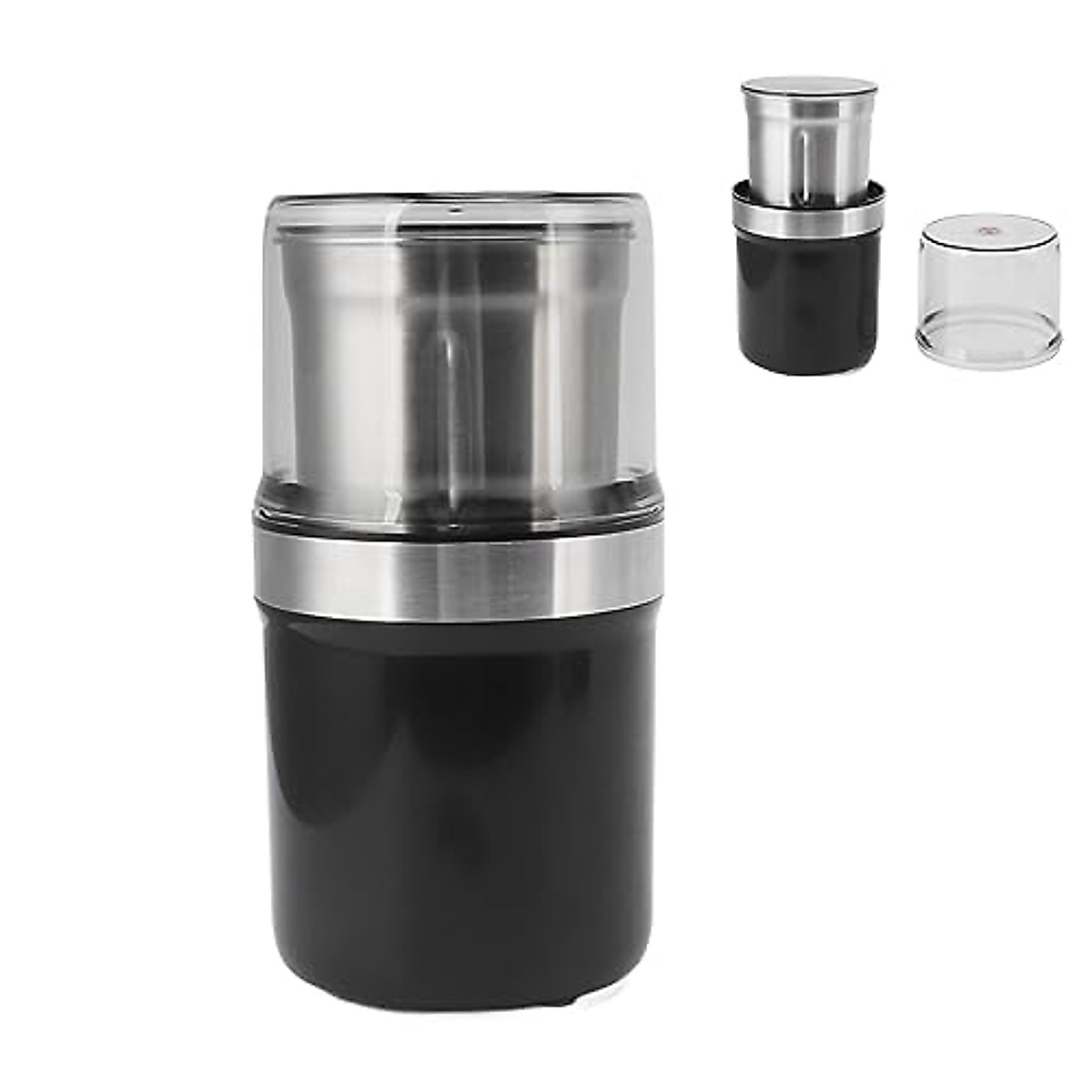 Electric Coffee Grinder, Single Blade Cup Portable Small Electric Grinder 100g Capacity Safe Fast Nuts for Cereal (US Plug 110V)