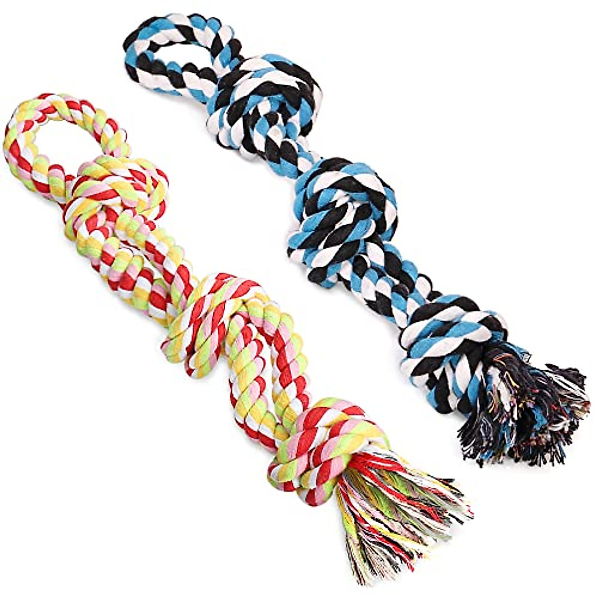 UPSKY Dog Rope Toys Dog Grinding Teeth 2 Nearly Indestructible Dog Toys, Rope Toy for Large Dogs, Dental Cleaning Chew Toys, Dog Tug Toy for Boredom, Dog Rope Toy for Aggressive Chewers (2 Packs)