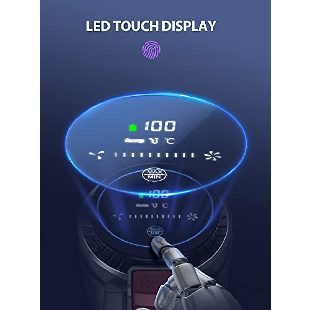 BuTure Cordless Vacuum Cleaner, 33Kpa 400W Stick Vacuum Cleaner with Touch Screen 55 Min Runtime Detachable Battery Wireless Vacuum for Pet Hair Carpet and Hard Floor