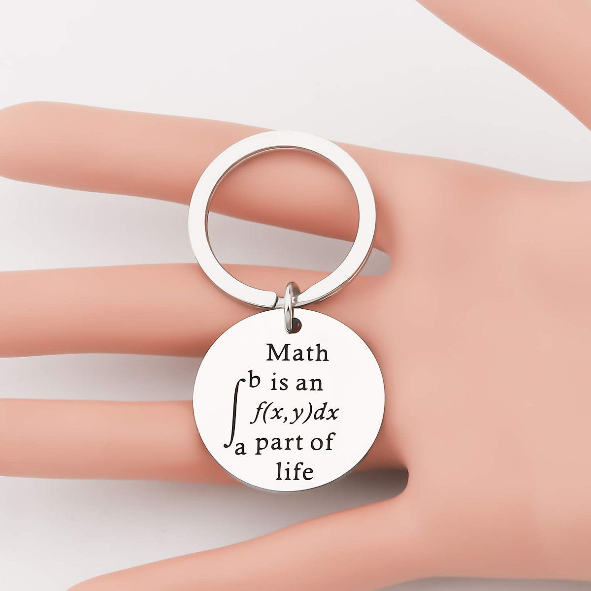 Gzrlyf Math is an Integral Part of Life Funny Math Keychain Math Teacher Gifts Math Geek Gifts Math Student Gifts (Round Keychain)