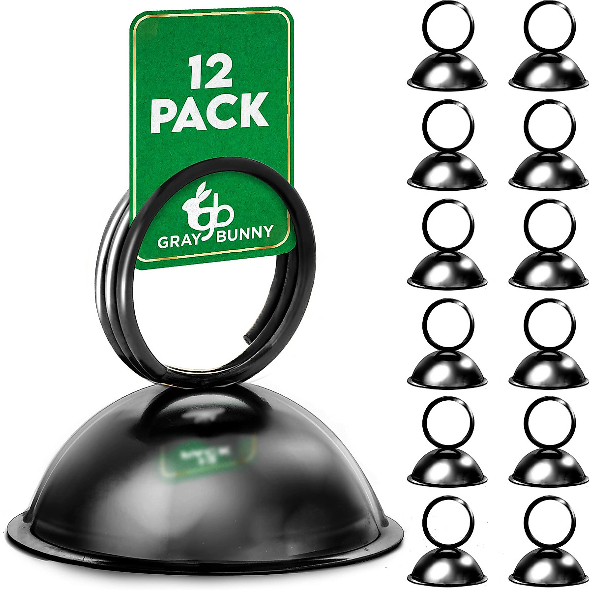 Gray Bunny 12 Pieces Metal Table Number Holders, 2 Inches Black Place Card Holder, Table Number Stands, Table Sign Holders, Black Table Card Holder Stand for Photos, Food Signs, Birthdays, Weddings