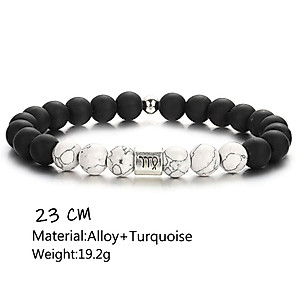 Taurus Zodiac Rings Necklace 12 Constellation Horoscope Distance Beaded Bracelet Necklace for Women Men Christmas Jewelry