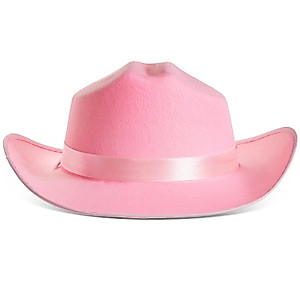 Zodaca 4-Pack Pink Cowboy Hats for Girls - Cute Felt Cowgirl Hats for Costume, Dress Up Party (One Size Fits All)