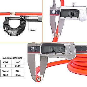 TOPSTRONGGEAR 4 Gauge Amp Kit True 4 AWG Amplifier Installation Wiring Amp Kit Install Cables